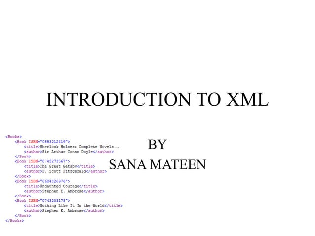 Intro xml | PPT
