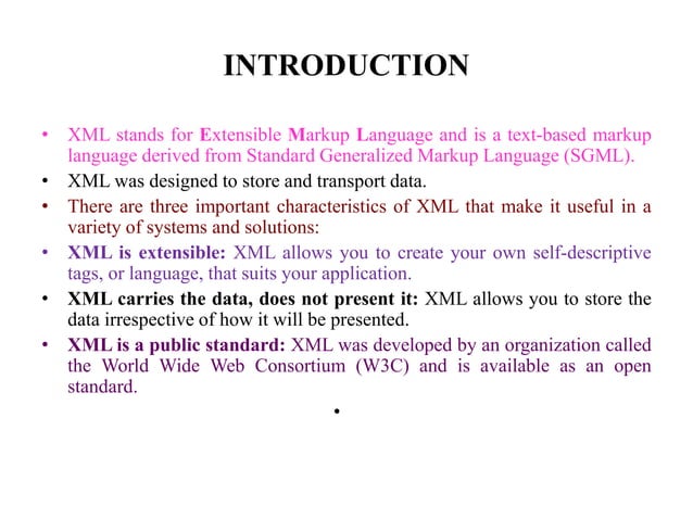 Intro xml | PPT