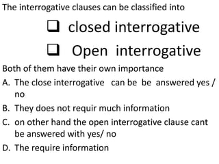 Intrrogative clauses | PPTX