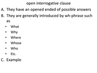 Intrrogative clauses | PPTX