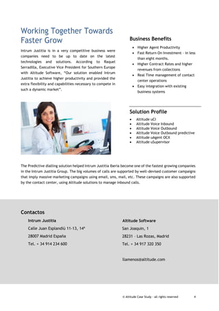 Increasing productivity and revenues in Debt Collection - Intrum ...