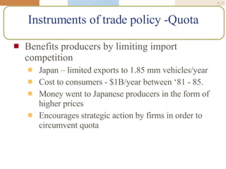 Instruments Of Trade Policy | PPT