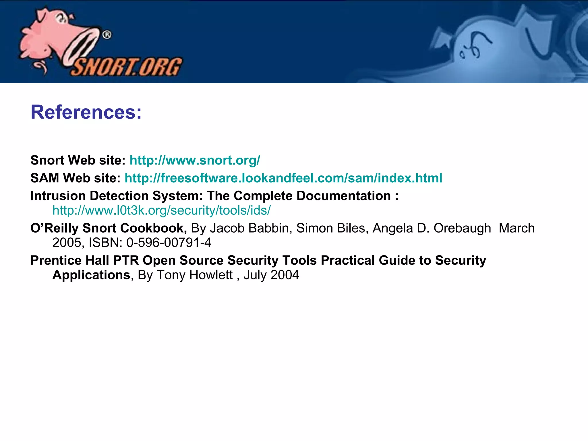 Intrusion Detection System using Snort | PPT | Programming Languages | Computing