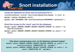 Intrusion Detection System using Snort | PPT | Programming Languages | Computing