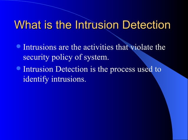 Intrusion Detection | PPT