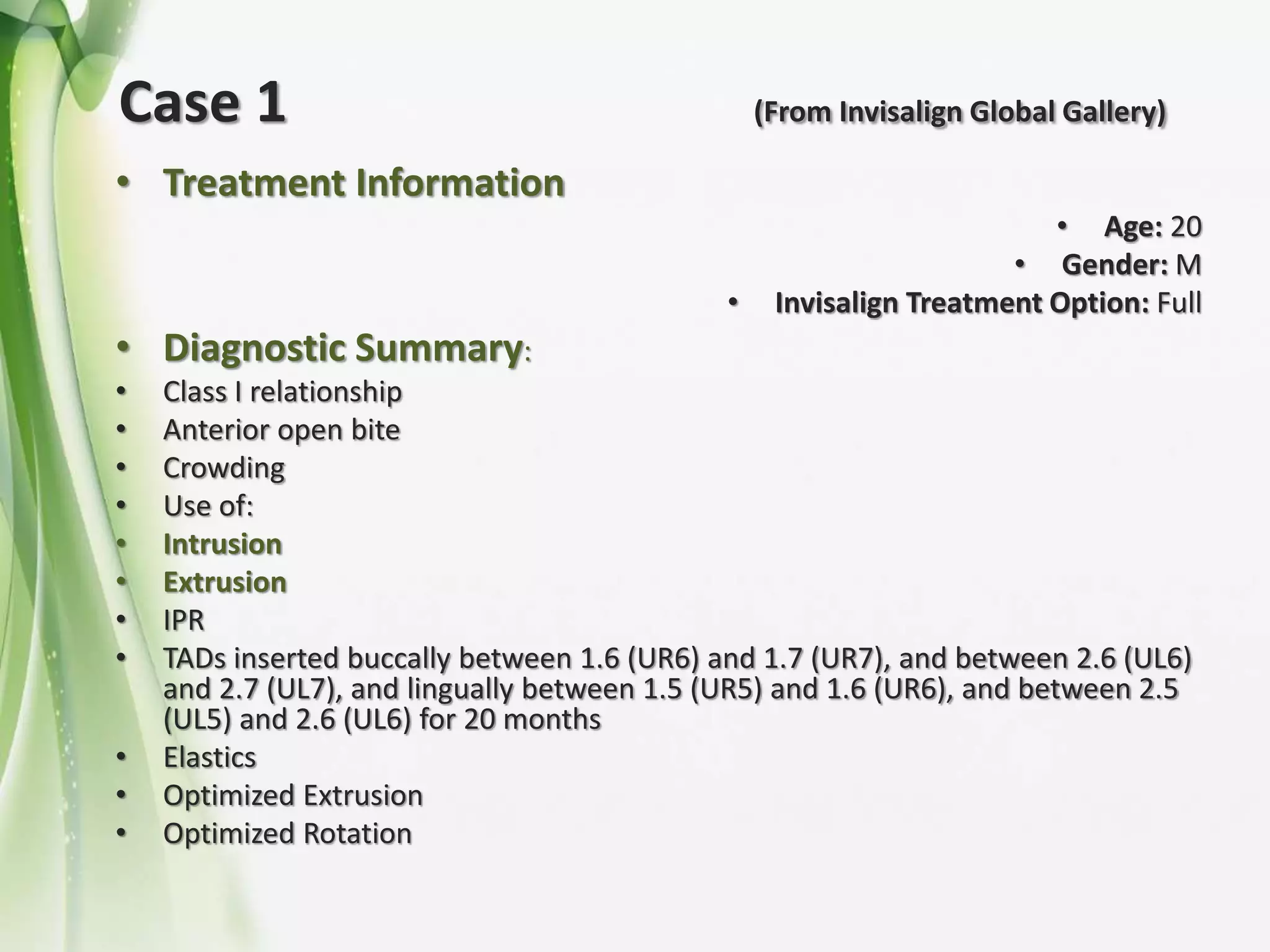 Intrusion and extrusion Invisalign | PPTX
