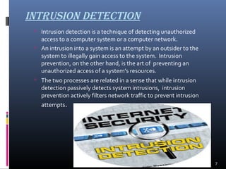 Intrusiond and detection | PPT | Operating Systems | Computer Software and Applications