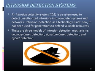 Intrusiond and detection | PPT | Operating Systems | Computer Software and Applications