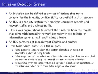 Intrusion dectection system | PPT