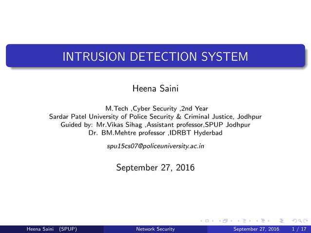 Intrusion dectection system | PPT