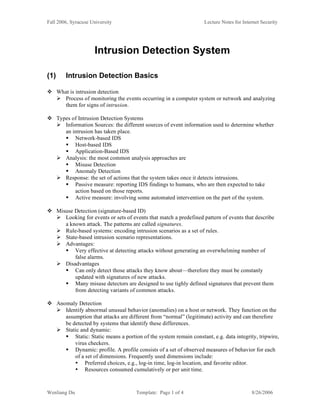 Intrusion detection | PDF