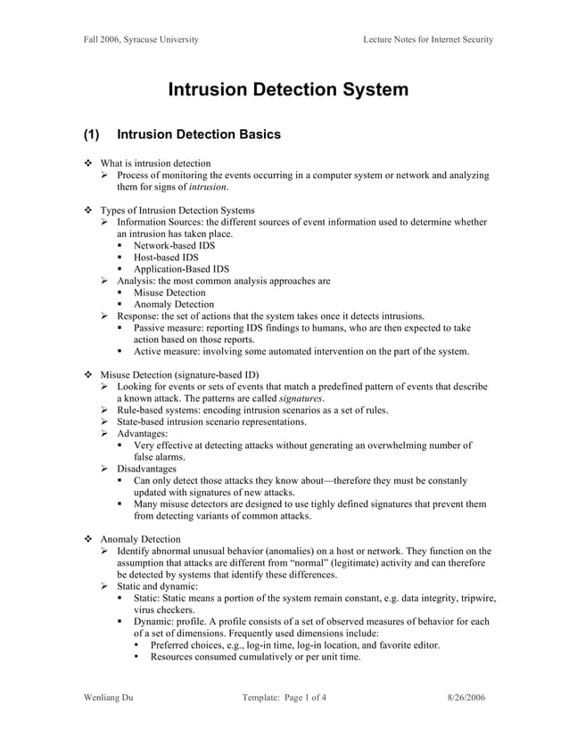 Intrusion detection | PDF