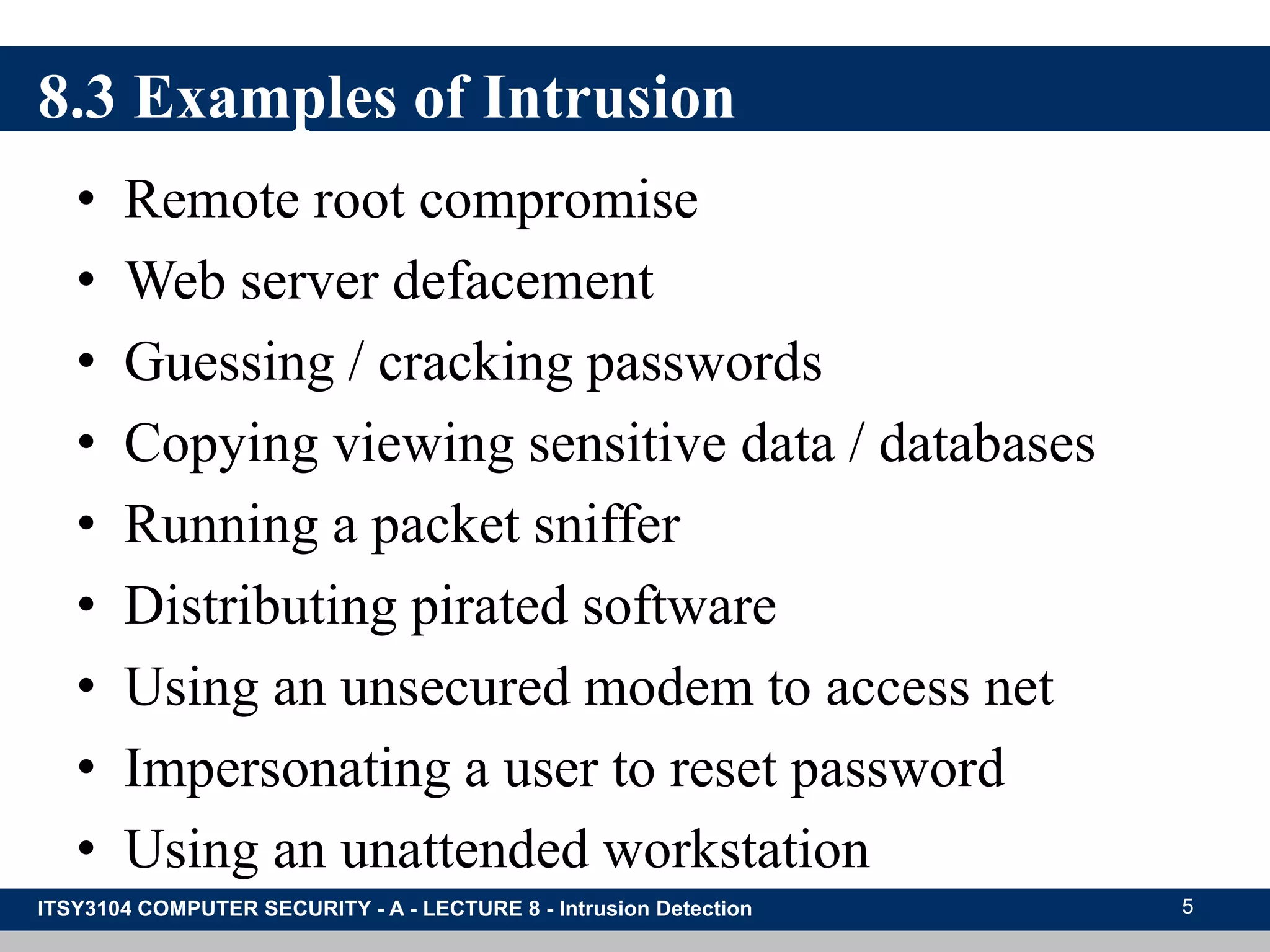 Intrusion detection | PPTX