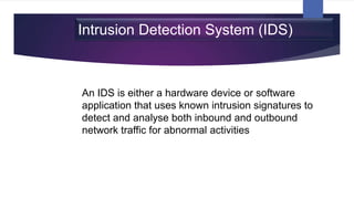 Intrusion dDetection | PPTX