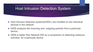 Intrusion dDetection | PPTX | Information and Network Security | Computing
