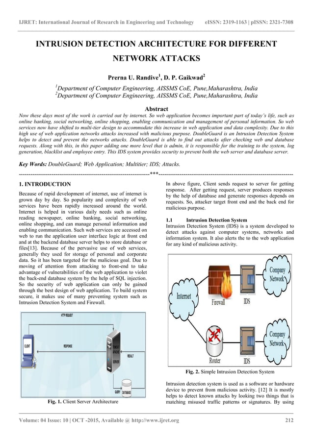 Intrusion detection architecture for different network attacks | PDF | Web Development | Internet