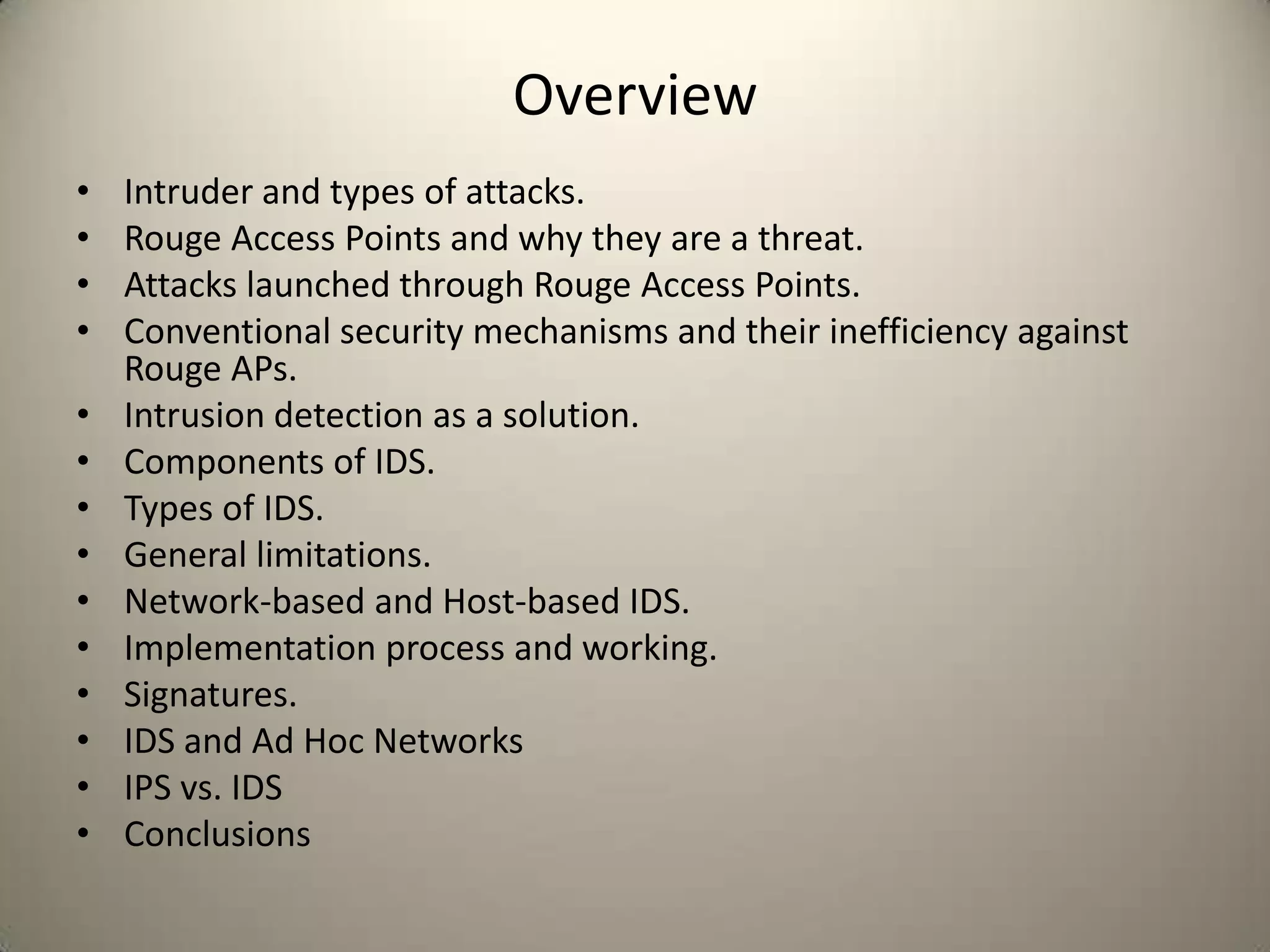 Intrusion Detection in WLANs | PPTX | Computer Networking | Computing