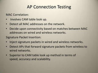 Intrusion Detection in WLANs | PPTX | Computer Networking | Computing