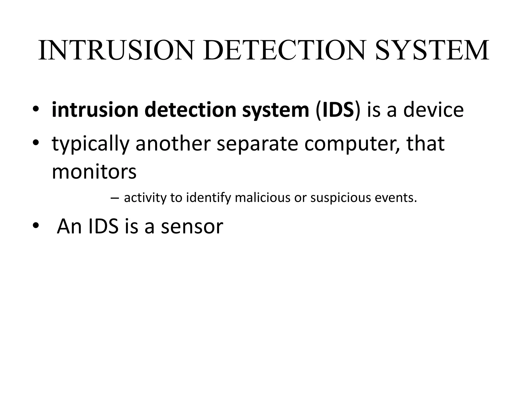 Intrusion detection system | PPTX