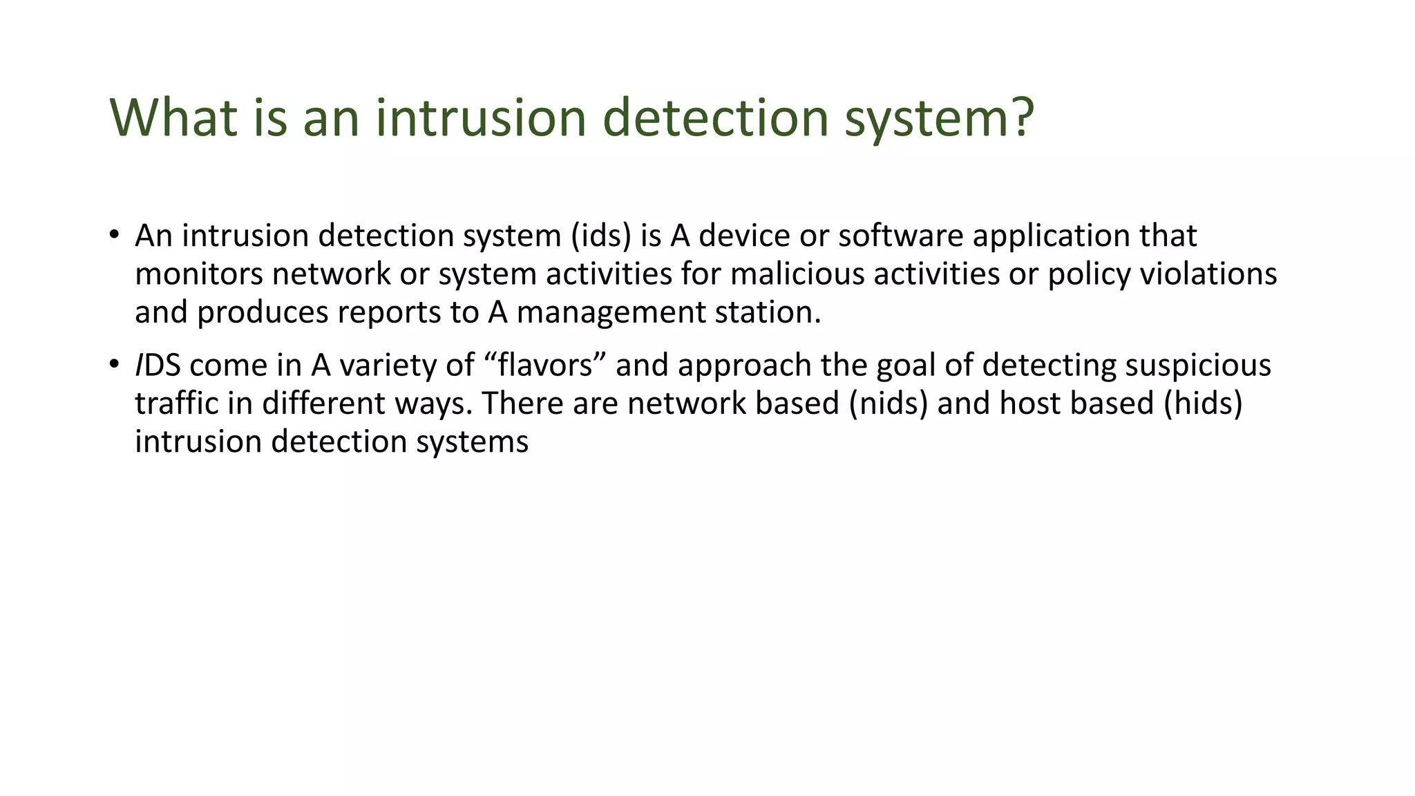 Intrusion Detection System | PPTX