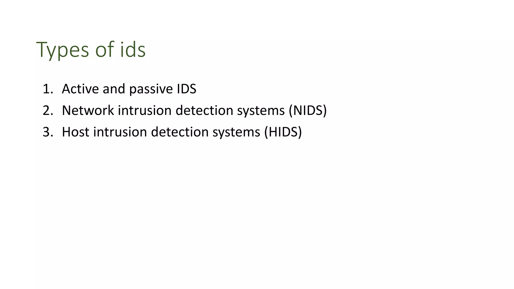 Intrusion Detection System | PPTX