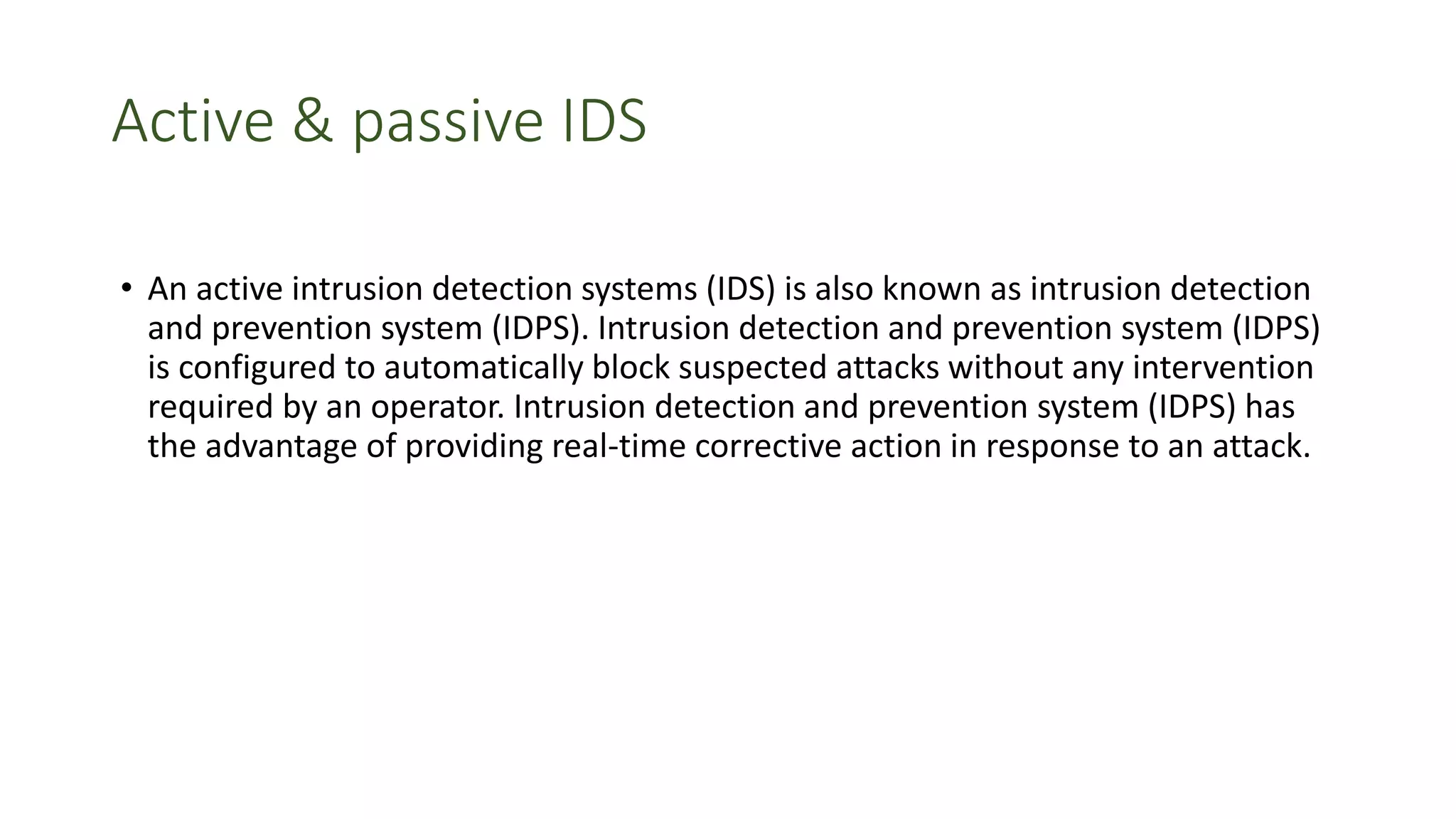Intrusion Detection System | PPTX