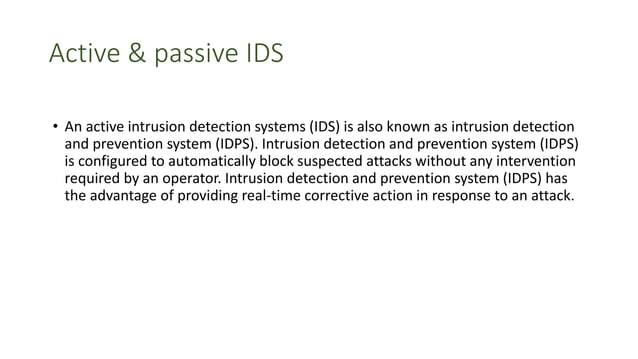 Intrusion Detection System | PPTX
