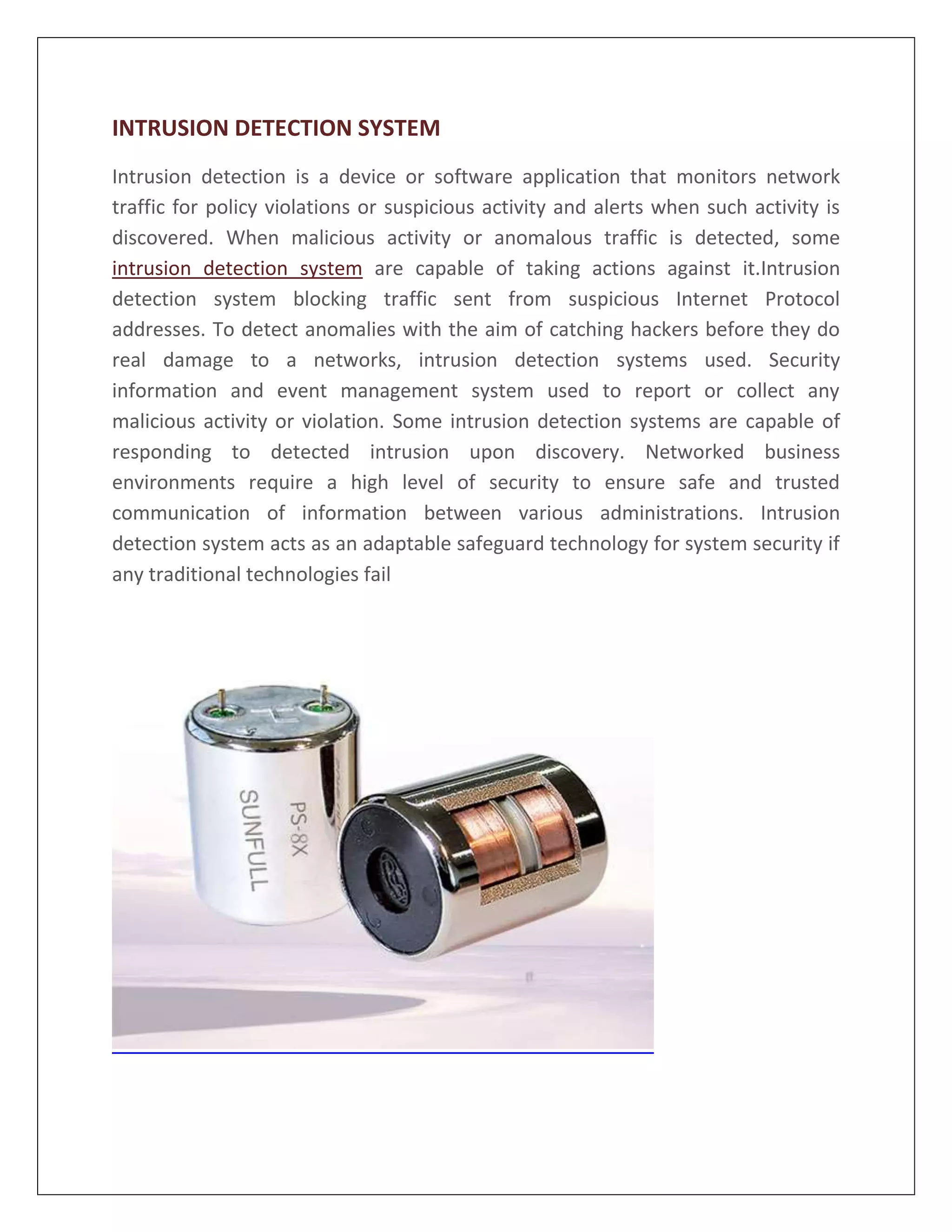 INTRUSION DETECTION SYSTEM | PDF