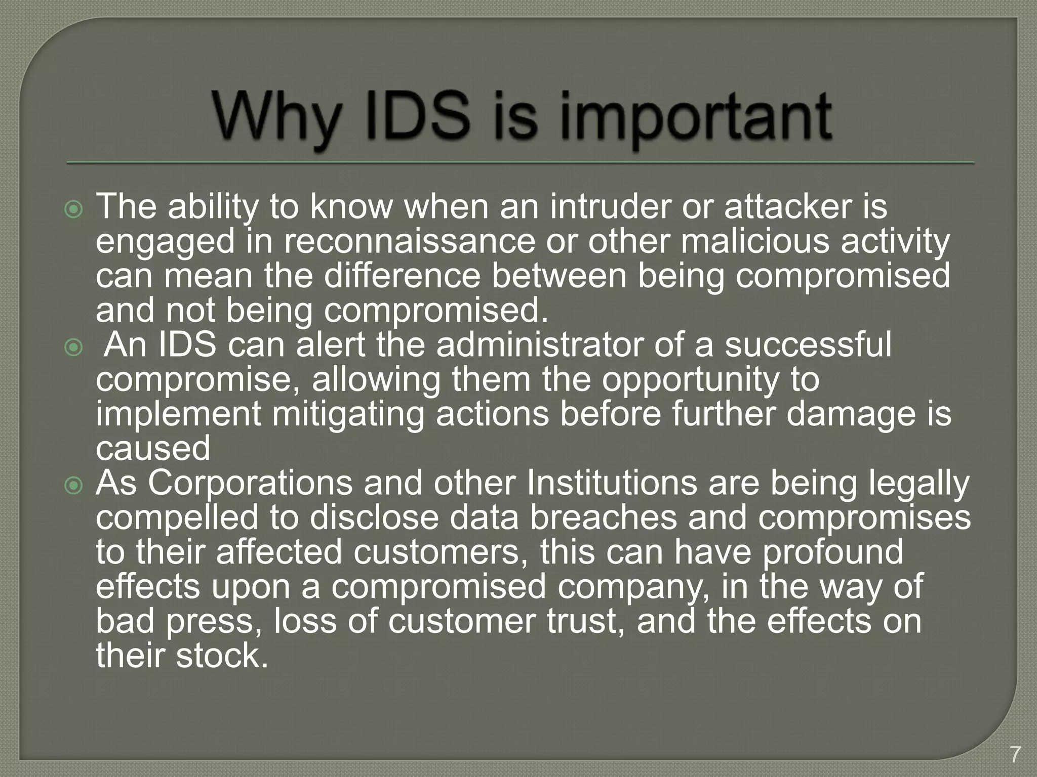 Intrusion detection system IDS | PPTX