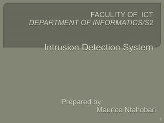 Intrusion detection system IDS | PPTX