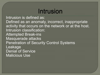 Intrusion detection system IDS | PPTX