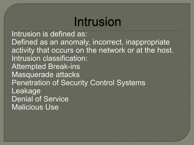 Intrusion detection system IDS | PPTX