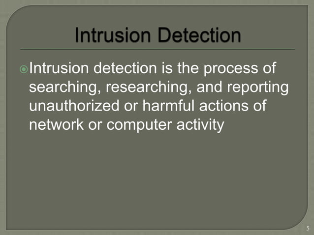 Intrusion detection system IDS | PPTX