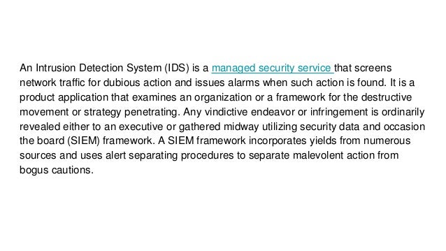 Intrusion detection system (ids) | PPTX