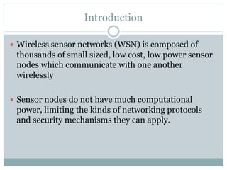 Intrusion detection systems in wireless sensor networks | PPTX