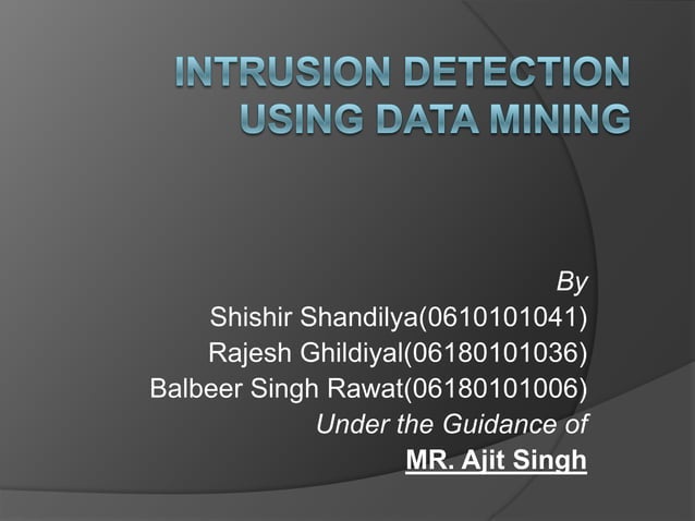 Intrusion Detection Using Data Mining Pptx Information And Network Security Computing