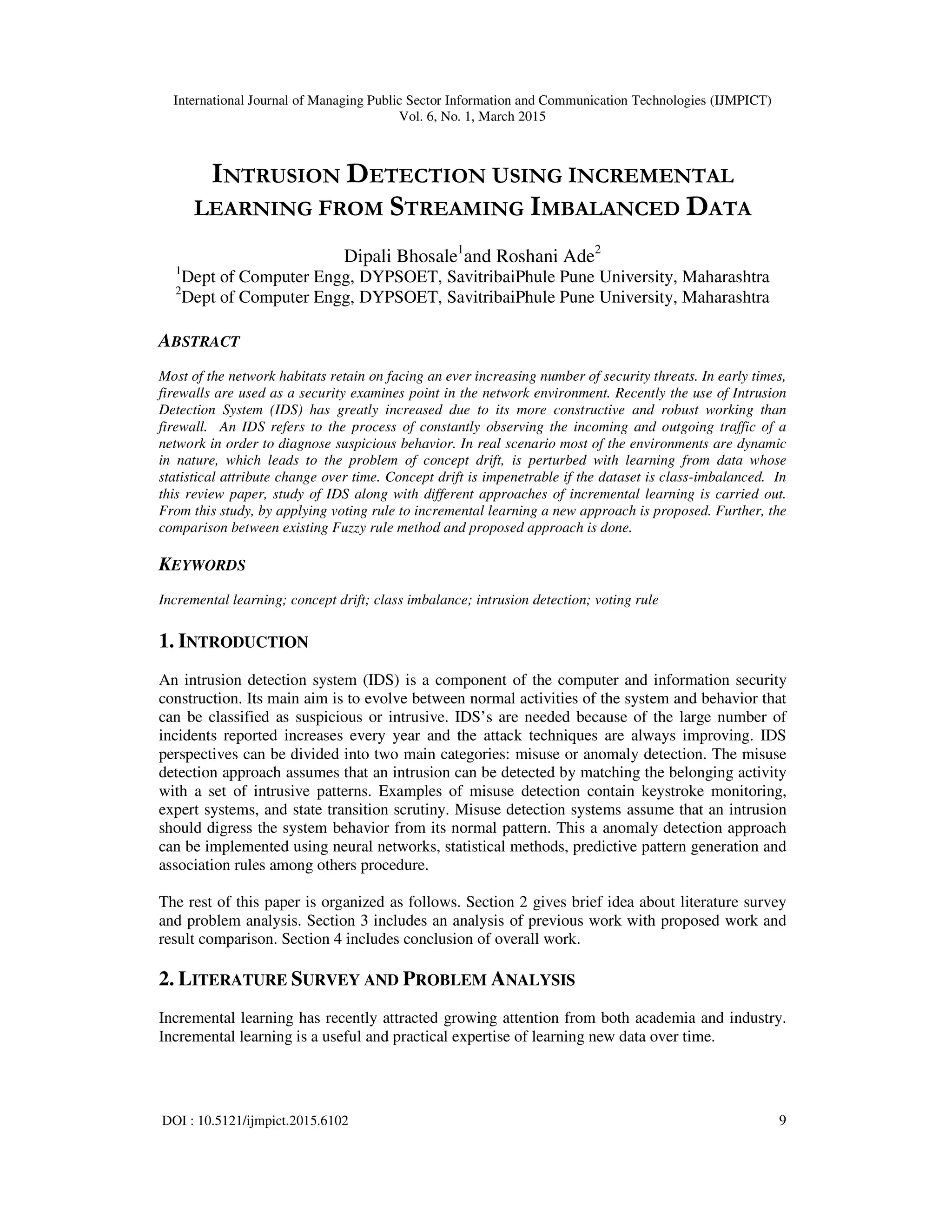 Intrusion Detection Using Incremental Pdf