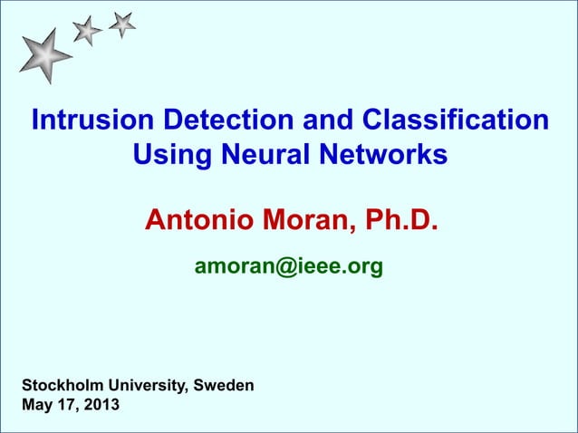 Intrusion Detection With Neural Networks Ppt