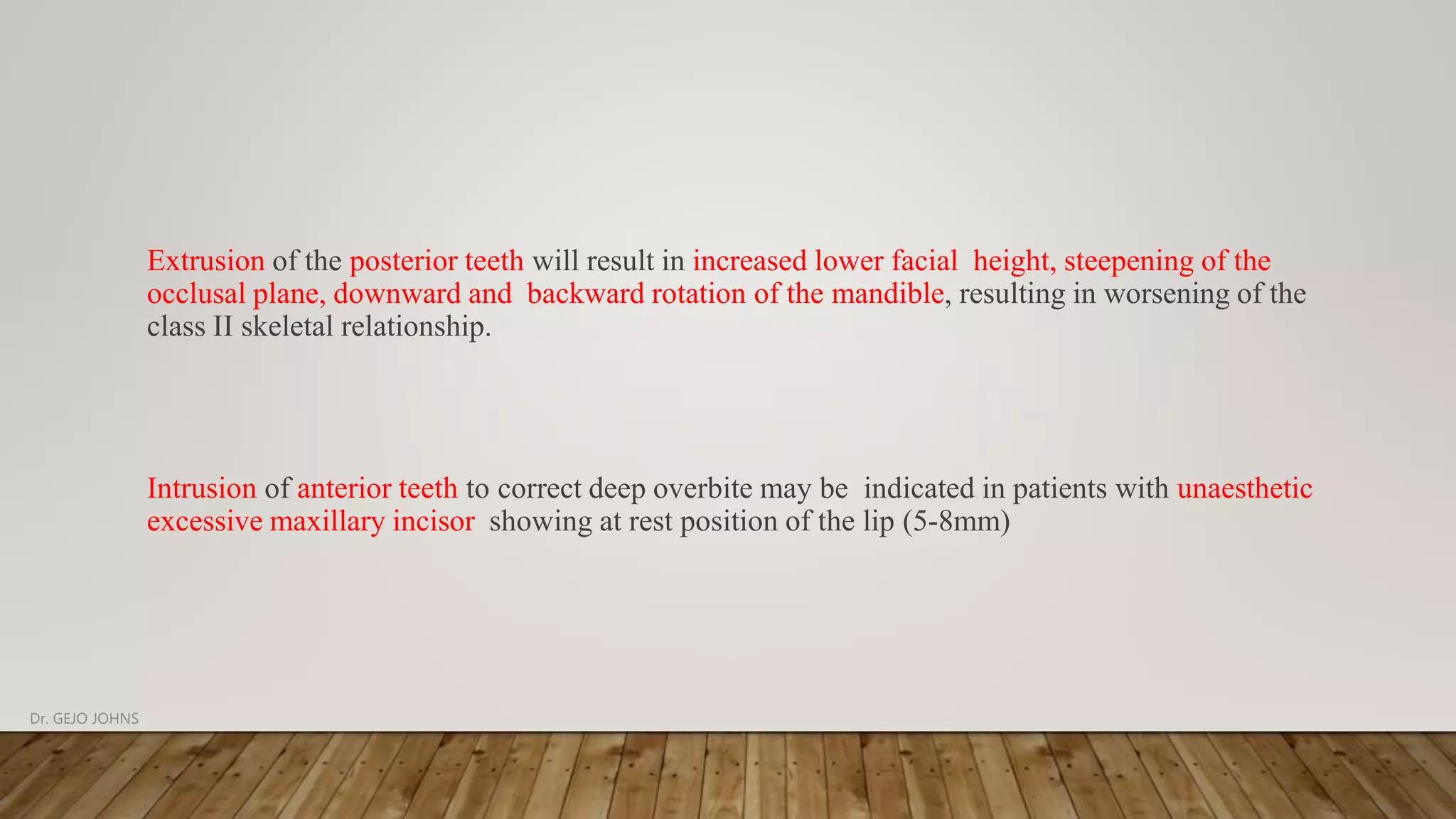 Intrusion mechanics in orthodontics | PPTX