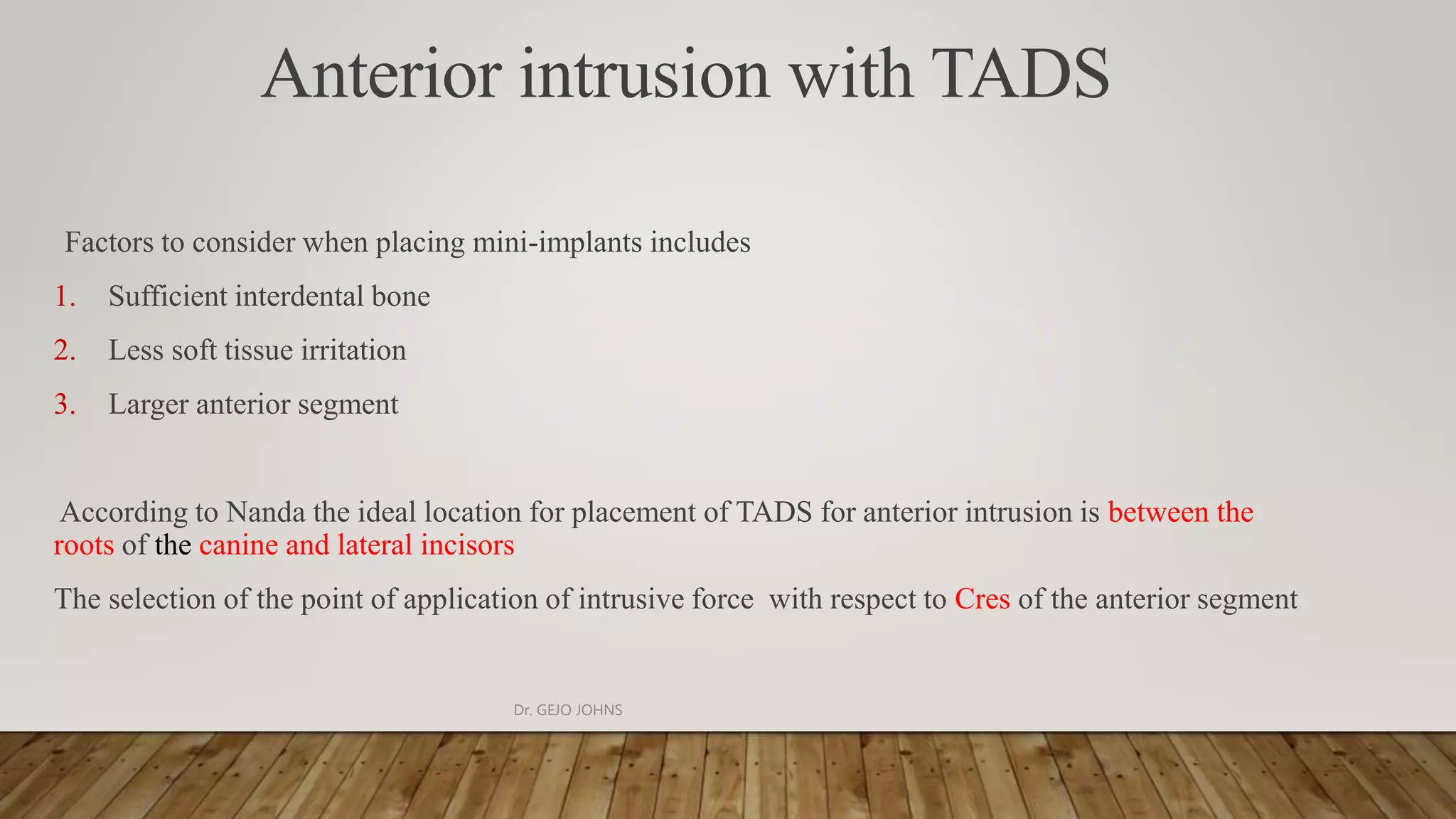 Intrusion mechanics in orthodontics | PPTX
