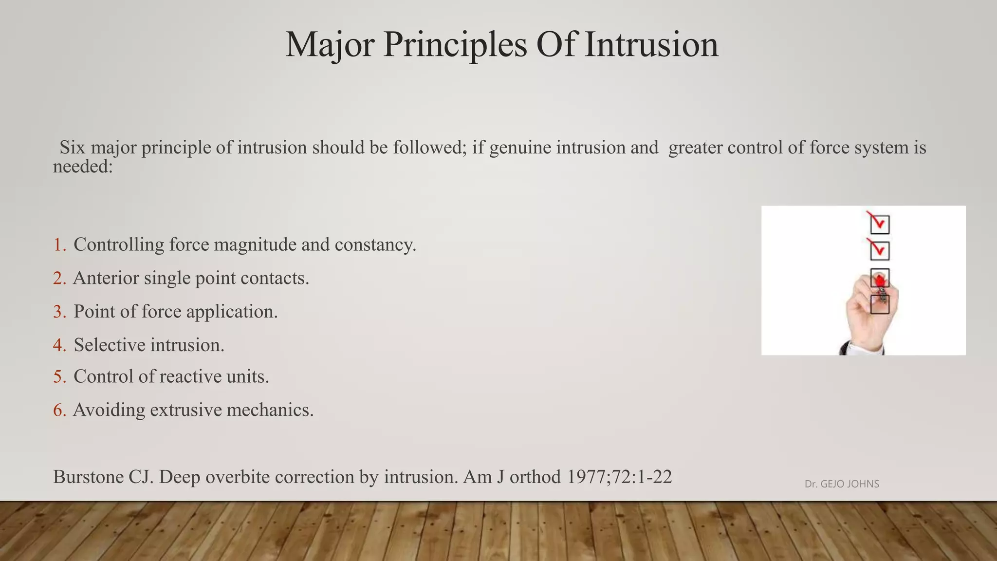 Intrusion mechanics in orthodontics | PPTX