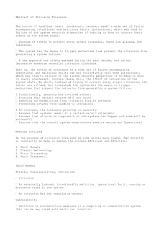 Intrusion tolerance | PDF