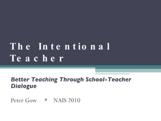Better Teaching Through School-Teacher Dialogue | PPT