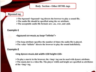 Body Section in HTML - R.D.Sivakumar | PPT
