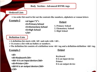 Body Section in HTML - R.D.Sivakumar | PPT