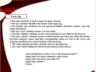 Body Section in HTML - R.D.Sivakumar | PPT