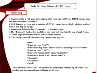 Body Section in HTML - R.D.Sivakumar | PPT