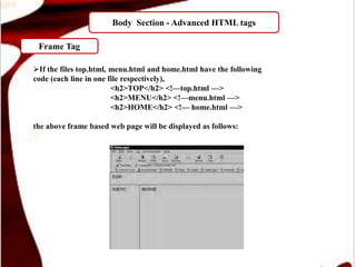 Body Section in HTML - R.D.Sivakumar | PPT