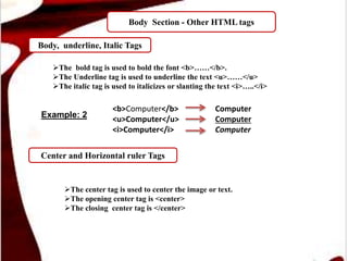 Body Section in HTML - R.D.Sivakumar | PPT