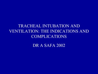 Intubation and ventilation | PPT